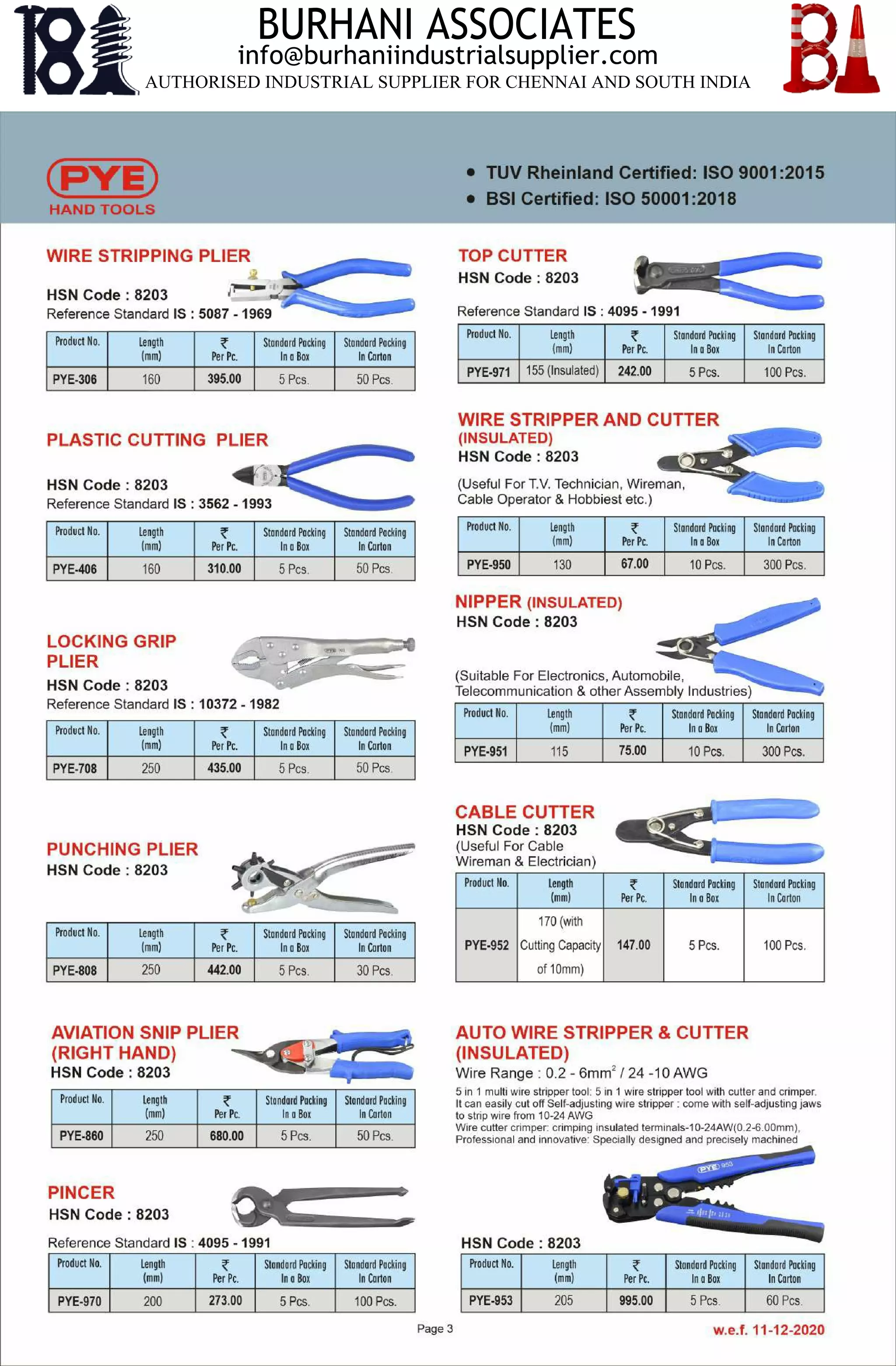 Pye Hand Tool Chennai Tamilnadu | PDF
