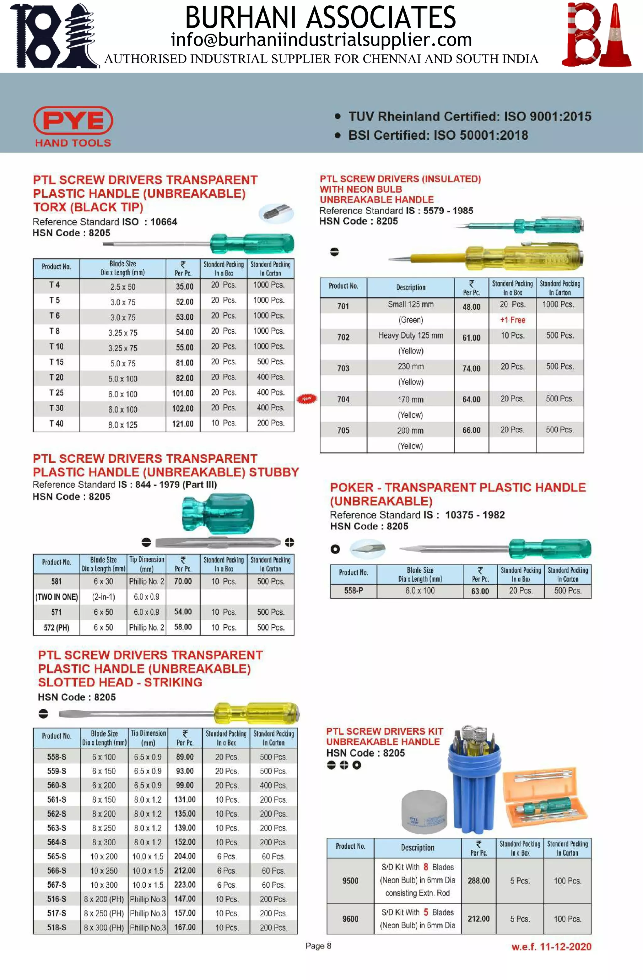 Pye Hand Tool Chennai Tamilnadu | PDF