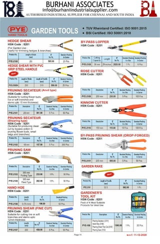 Pye Hand Tool Chennai Tamilnadu | PDF