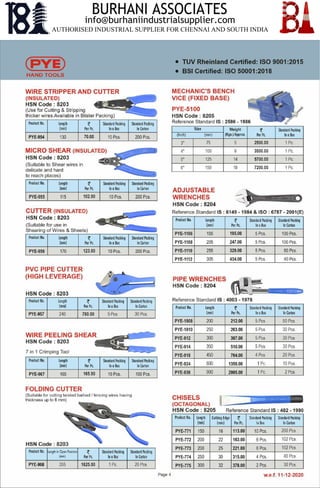 Pye Hand Tool Chennai Tamilnadu | PDF