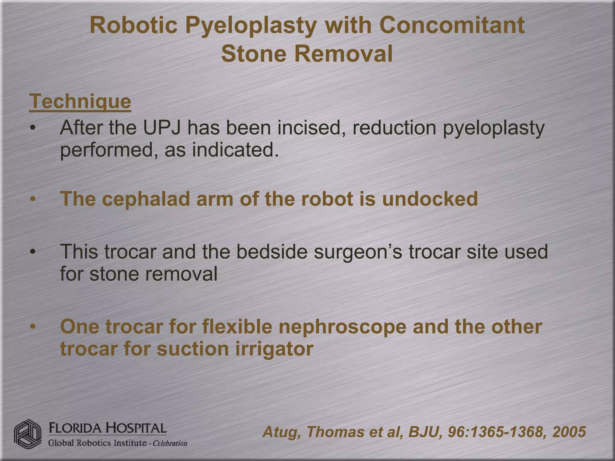 Robotic-Assisted Pyeloplasty | PPTX