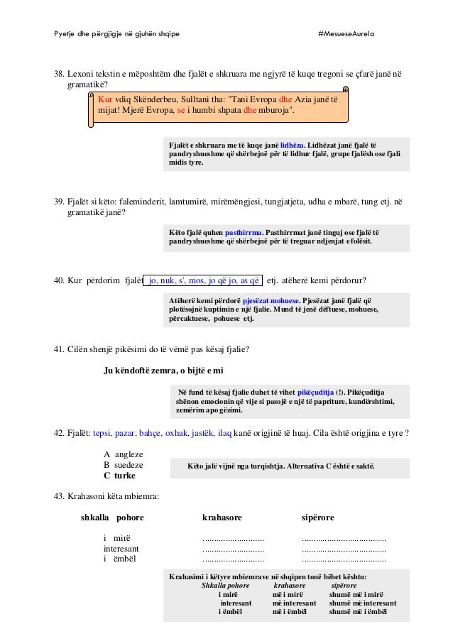 Pyetje dhe pergjigje ne gjuhen shqipe