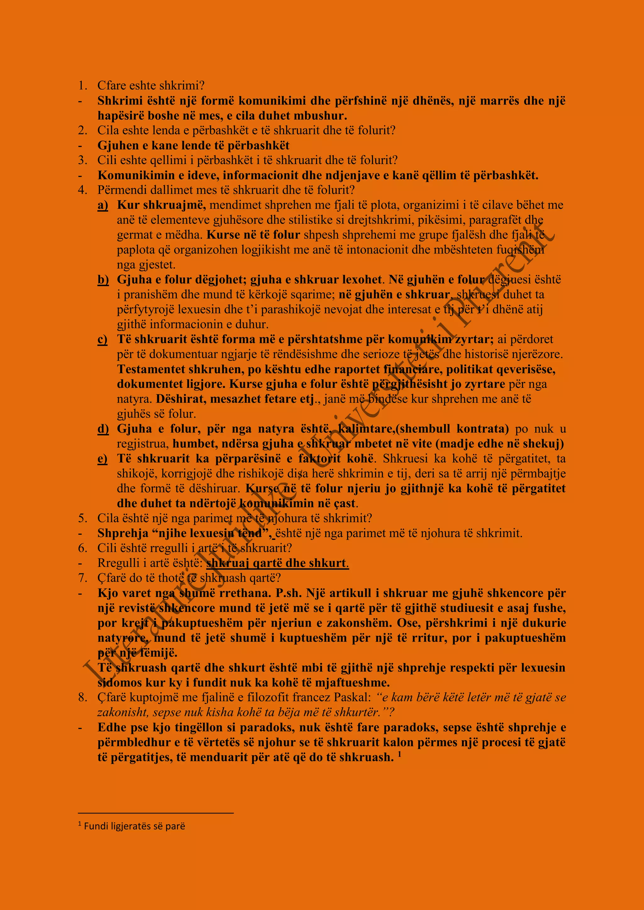 Metodologji & Shkrim Ligjor - Pyetje & Përgjigje dhe Kërkese(Shembull ...