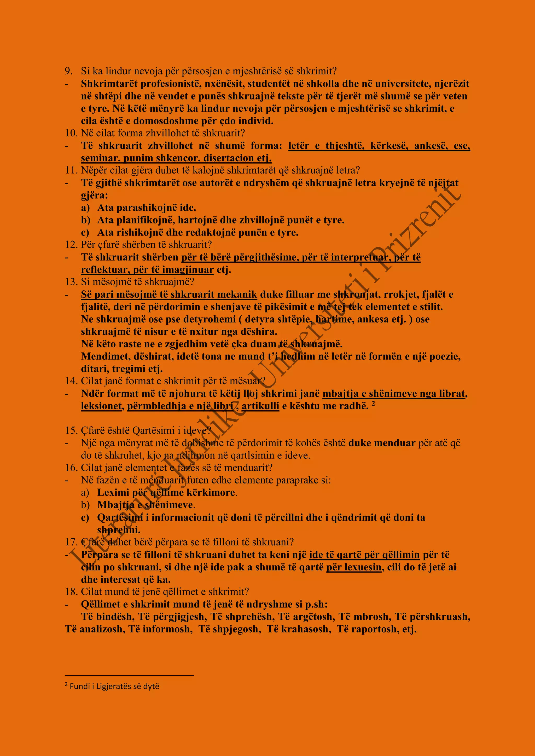 Metodologji & Shkrim Ligjor - Pyetje & Përgjigje dhe Kërkese(Shembull ...