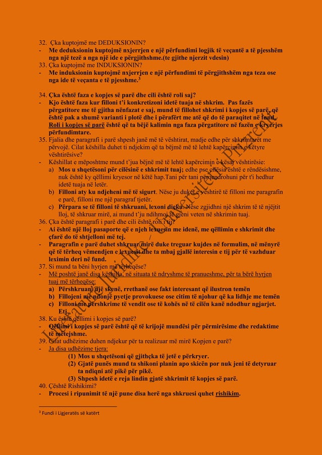 Metodologji & Shkrim Ligjor - Pyetje & Përgjigje dhe Kërkese(Shembull ...