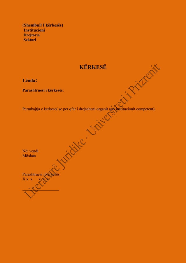 Metodologji & Shkrim Ligjor - Pyetje & Përgjigje dhe Kërkese(Shembull ...