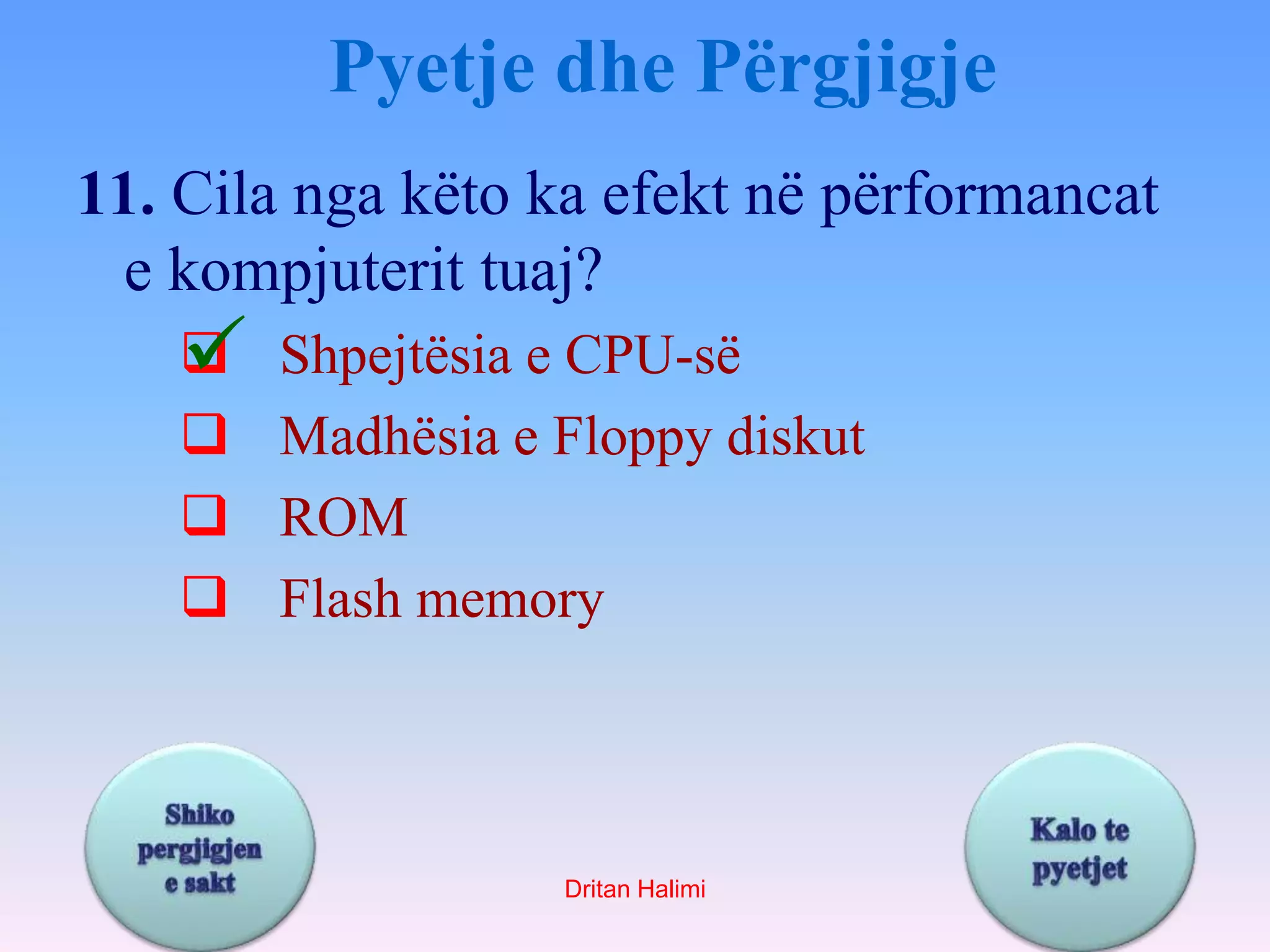 Pyetje me pergjigje nga informatika | PPSX