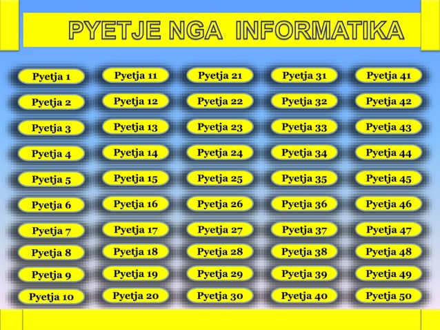 Pyetje me pergjigje nga informatika | PPSX