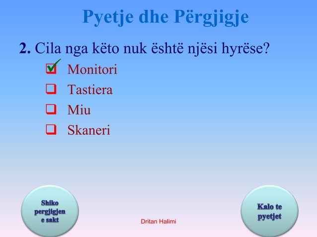 Pyetje me pergjigje nga informatika | PPSX
