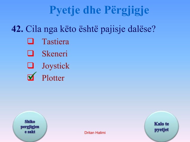 Pyetje me pergjigje nga informatika | PPSX