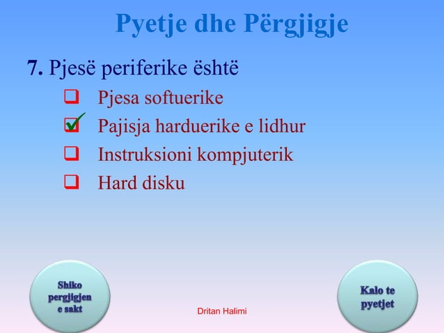 Pyetje me pergjigje nga informatika | PPSX