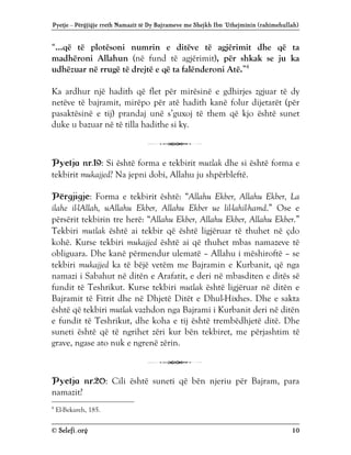 Pyetje Pergjigje rreth Bajramit | PDF