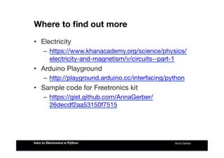 Intro to Electronics in Python | PPT