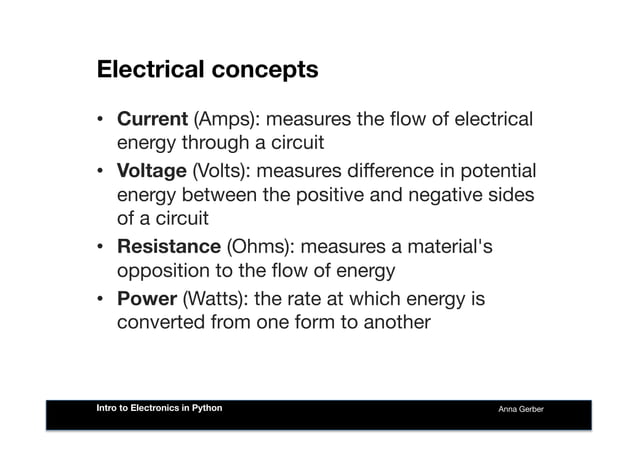 Intro to Electronics in Python | PPT