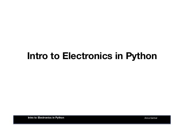 Intro to Electronics in Python