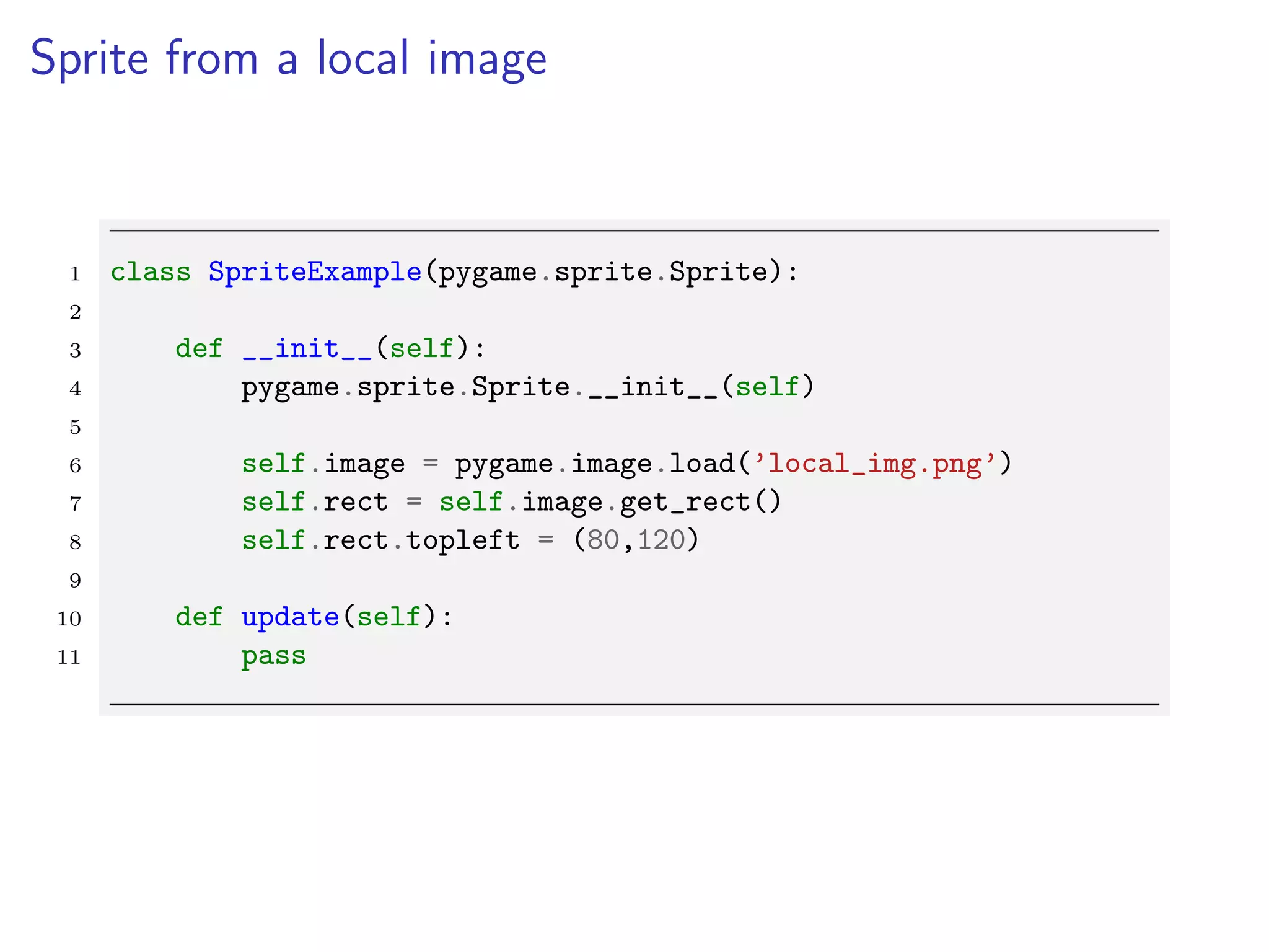 Pygame presentation | PDF