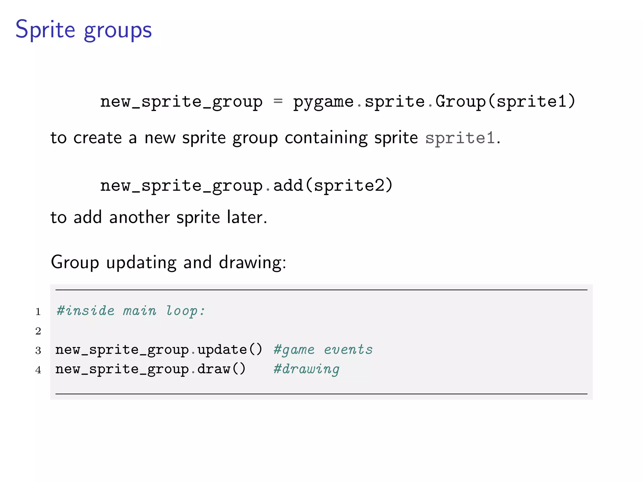 Pygame presentation | PDF