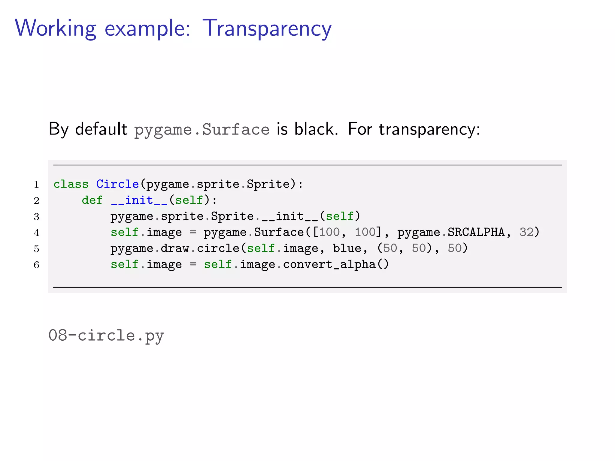 Pygame presentation | PDF