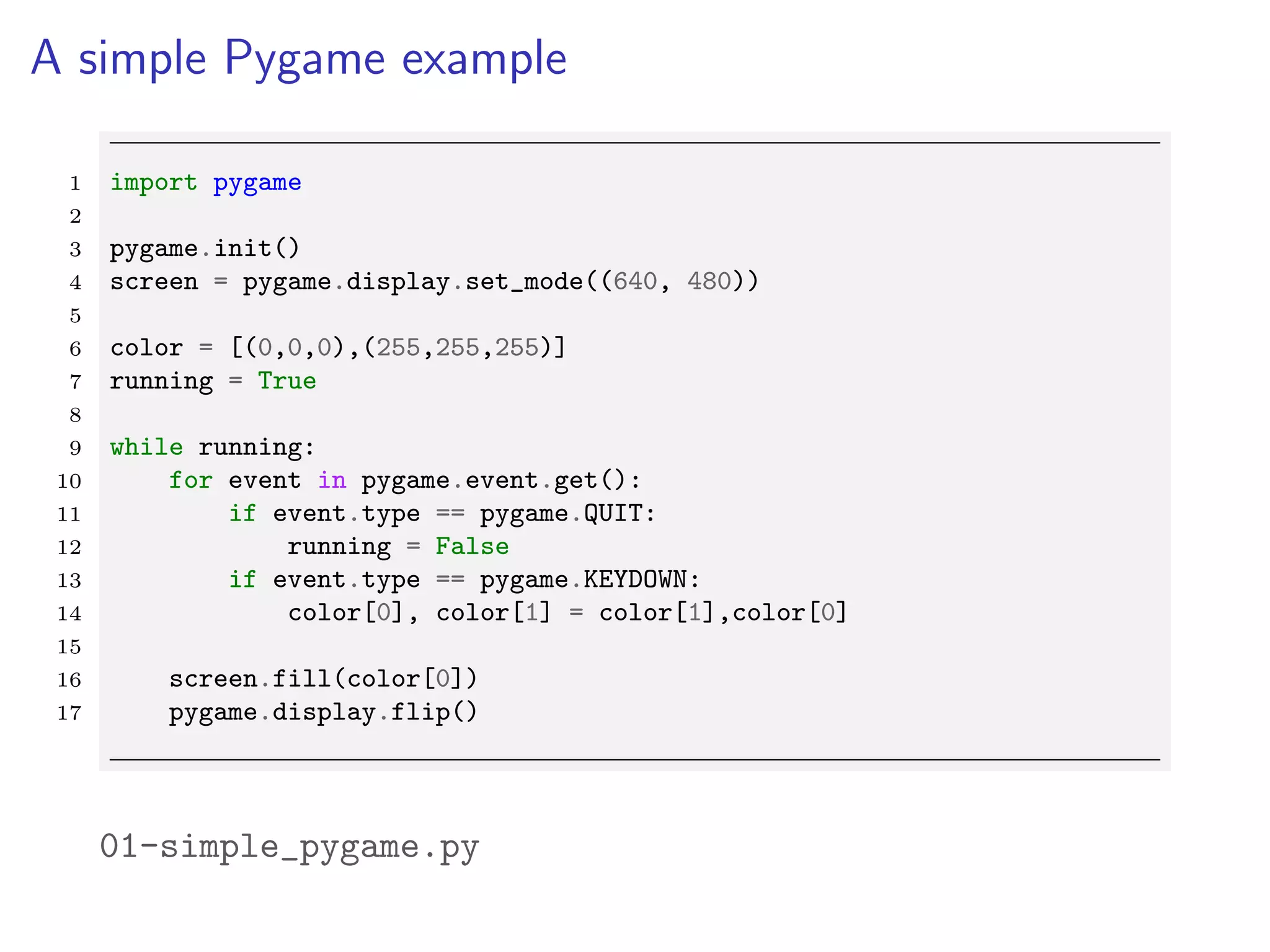 Pygame presentation | PDF