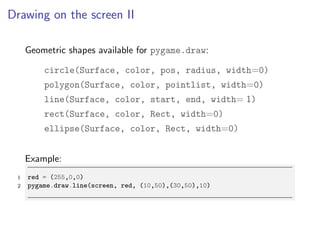 Pygame presentation | PDF