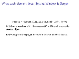 Pygame presentation | PDF
