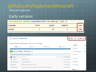 Minecraft in 500 lines with Pyglet - PyCon UK | PPTX