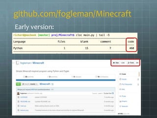 Minecraft in 500 lines of Python with Pyglet | PPTX