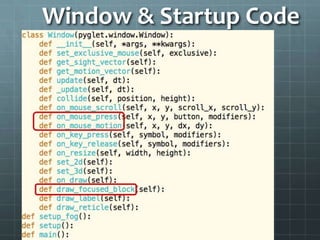 Minecraft in 500 lines of Python with Pyglet | PPTX