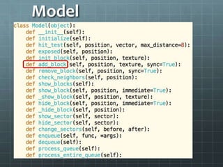 Minecraft in 500 lines of Python with Pyglet | PPTX