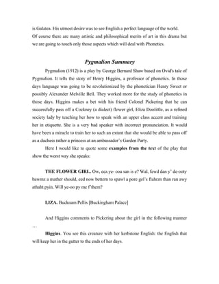 Pygmalion | DOC