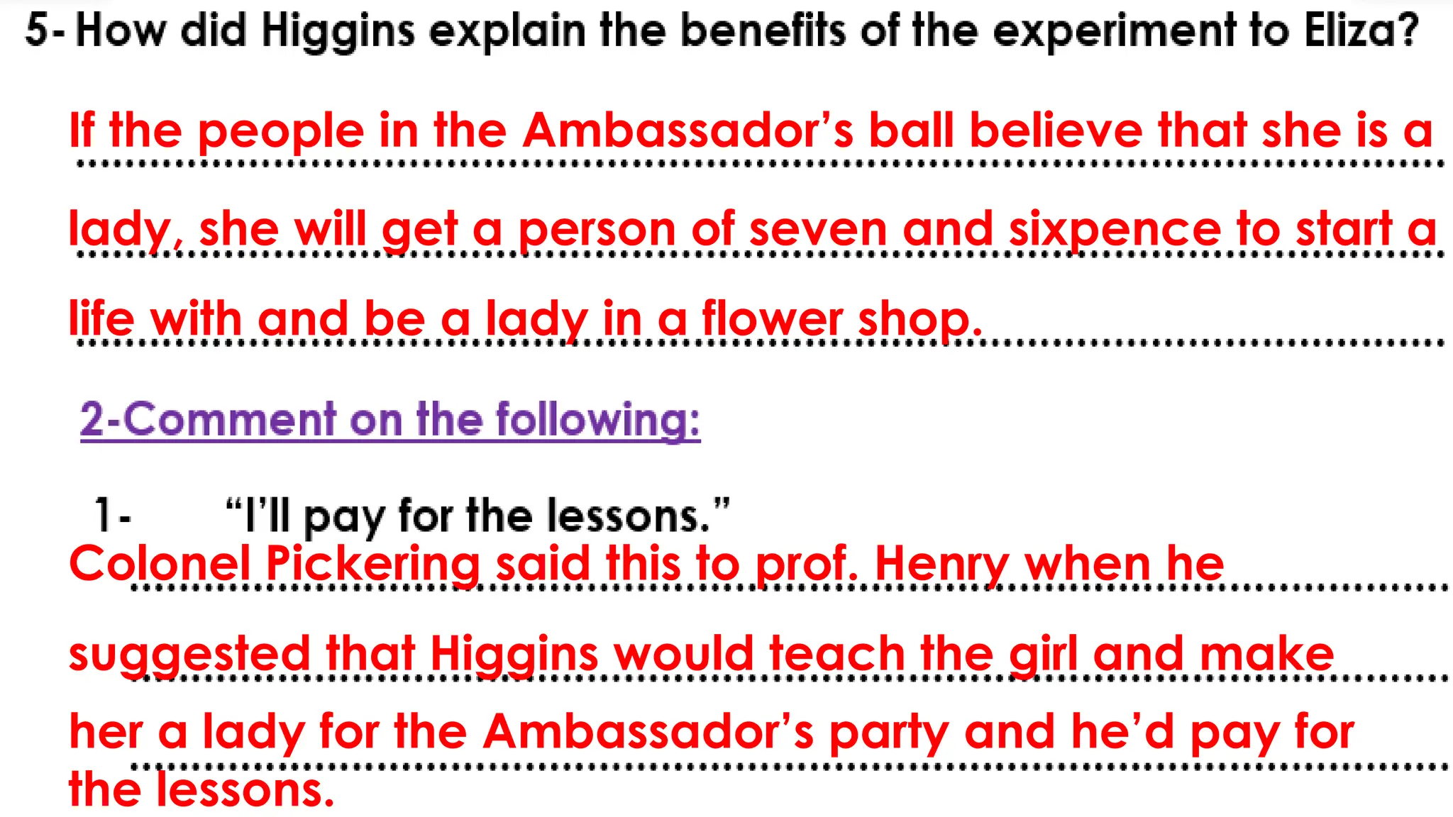 Pygmalion. PowerPoint replied with an answer | PPTX