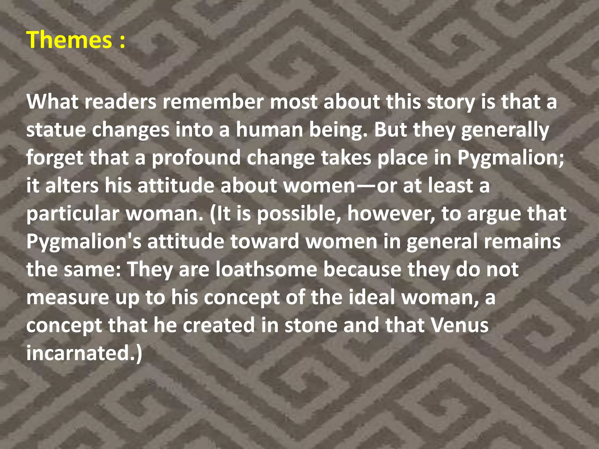 Pygmalion and galatea - Greek Mythology | PPTX