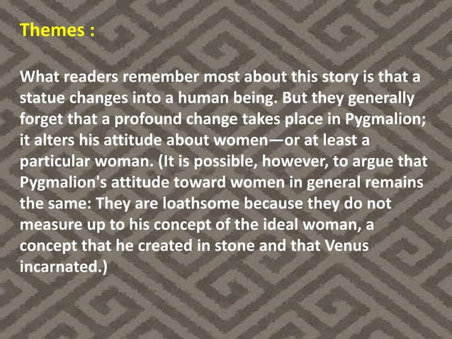 Pygmalion and galatea - Greek Mythology | PPTX