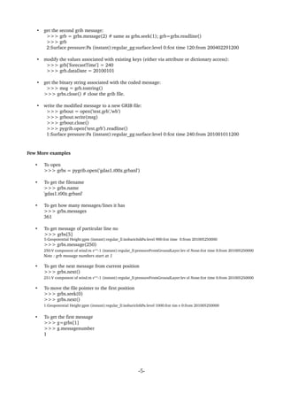 Pygrib documentation | PDF