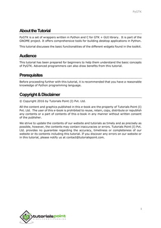 Pygtk tutorial | PDF