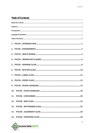 Pygtk tutorial | PDF