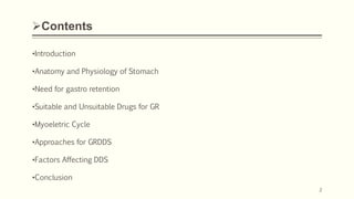 GASTRO RETENTIVE DRUG DELIVARY SYSTEM | PPTX