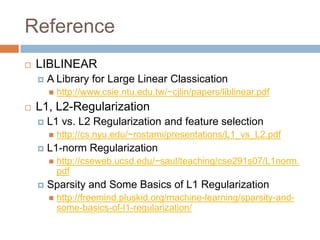 20 mins of Liblinear | PPT