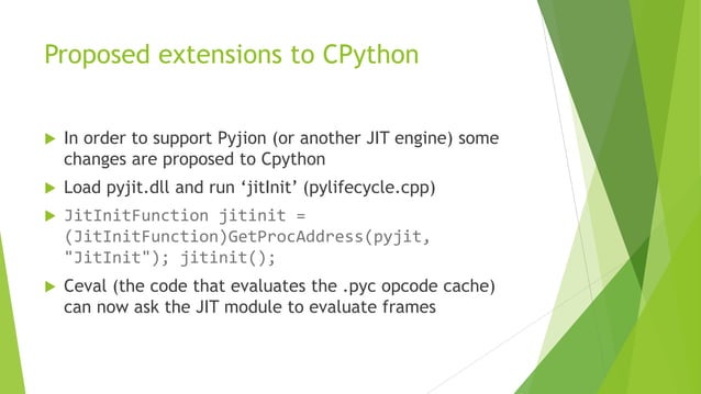 Pyjion - a JIT extension system for CPython | PPT