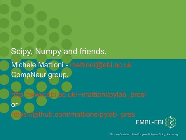 Scipy, numpy and friends | PDF | Technology & Computing