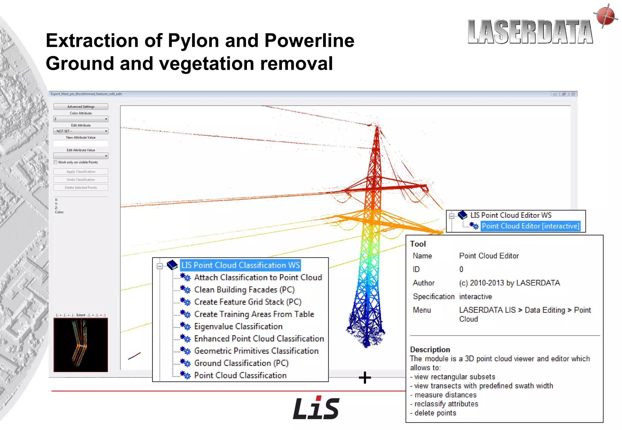 Pylon analysis of LiDAR data with Laserdata LiS | PPT