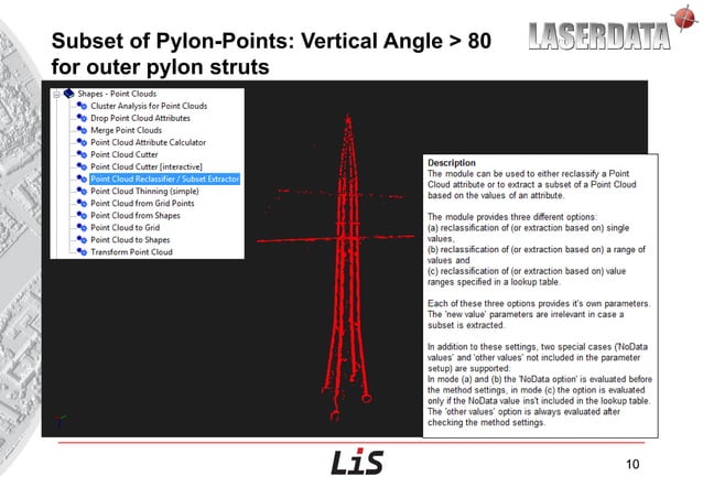 Pylon analysis of LiDAR data with Laserdata LiS | PPT | Free Download