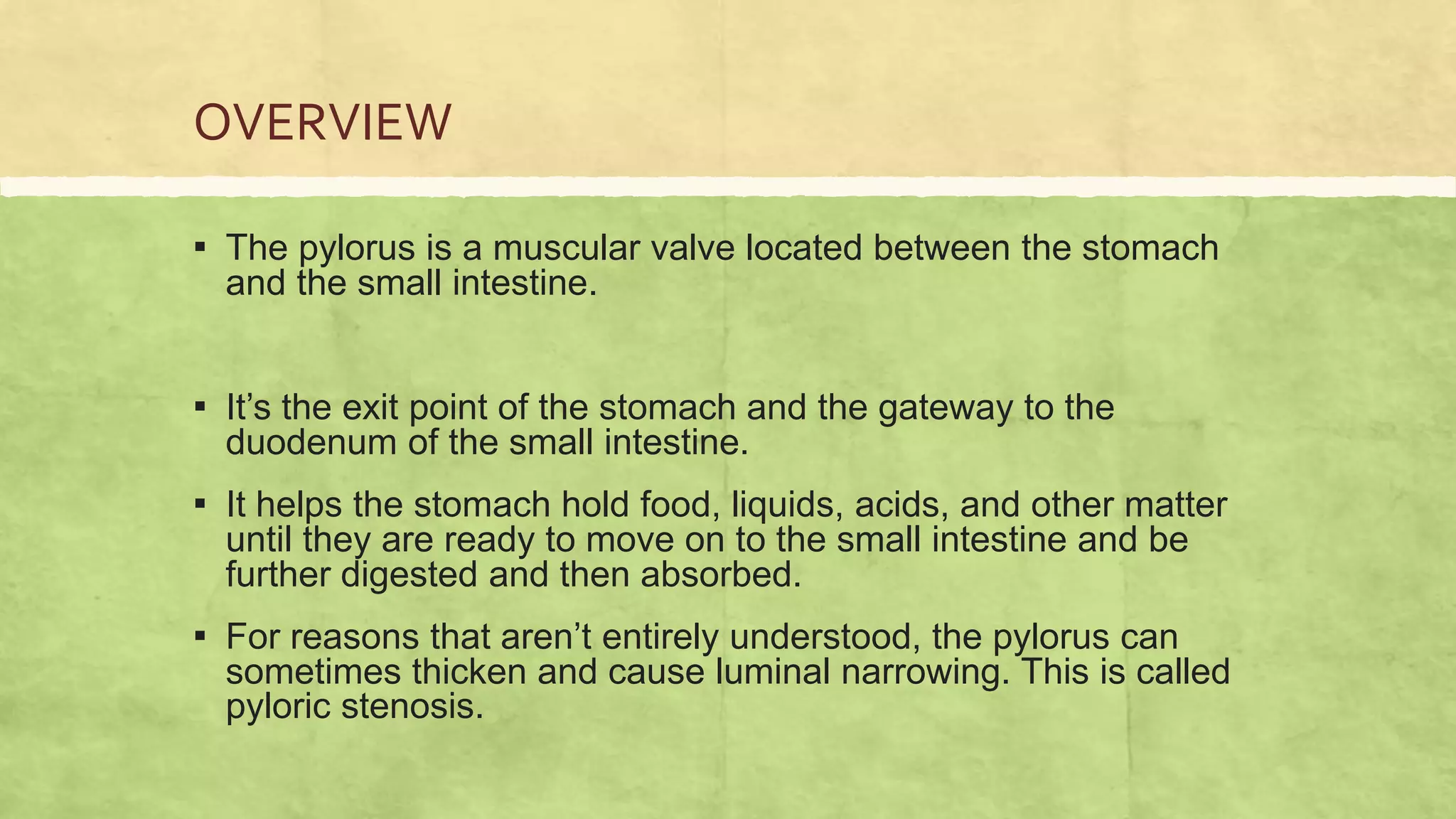 Pyloric stenosis | PPTX