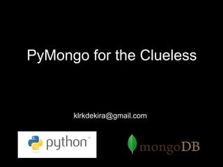 Pymongo for the Clueless | PDF
