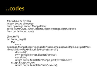 Pymongo password change made easy | PPT