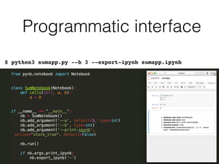 PyNb: Jupyter Notebooks as plain Python code | PDF