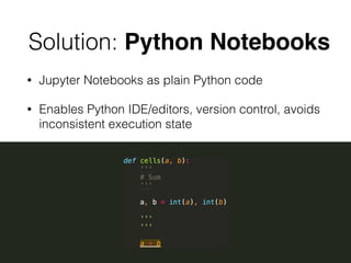 PyNb: Jupyter Notebooks as plain Python code | PDF
