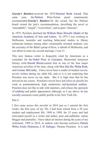 PYNCHON AND I | DOCX | Fiction | Books and Literature