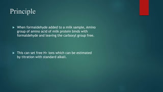 Pynes method for protein determination in milk sample | PPTX