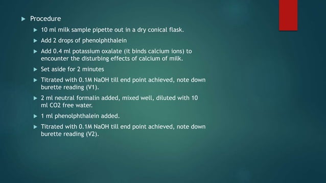 Pynes method for protein determination in milk sample | PPTX ...